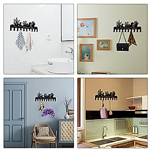 SUPERDANT Duck Reed Key Hook Animal Wall Hooks Decorative Hooks Wall Mounted Hook Hangers Iron Hook Coat Rack Wall Mounted with 10 Hooks for Hanging Key Wall Hooks Hats Black