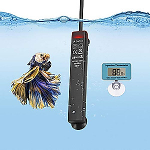 DaToo 25W Mini Aquarium Heater Betta Small Fish Tank Heater Submersible 3 to 5 Gallon, 1 Yr Warranty