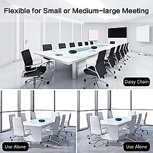 EMEET Bluetooth Speakerphone -Daisy Chain/Use Alone up to 16 attendees, M220 Professional Wireless Speakerphone 360°Voice Pick-up 8 AI Noise Cancellation Mics Skype Speakerphone for Conference Calls