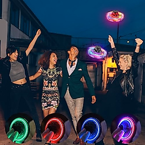 Flying Spinner, Flying Fidget Spinner with LED Lights, Kids Drone Flying Spinner,Mini Drone with USB Rechargeable for Fun Indoor Outdoor (Black)