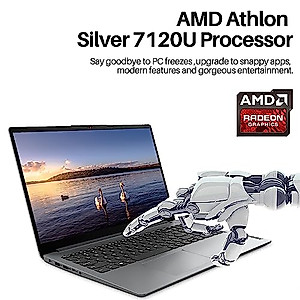 Lenovo IdeaPad 1 Laptop, 15.6" HD Screen, AMD Athlon Silver 7120U Processor, 4GB RAM, 256GB Storage(128GB SSD+128GB MSD), AMD Radeon Graphics, Wi-Fi, Bluetooth, Windows 11 Home in S Mode