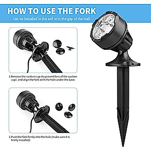 Spotlight for Yard, Color Changing Pond Lights IP68 Waterproof Underwater Landscape Lights Outdoor Spot Lights, Remote Control Multi-Color Dimmable Adjustable Garden Light with Spiked Stand, 4 in Set