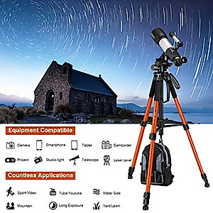 Victiv 72 inch Camera Tripod, Tall Tripod for Camera Cell Phone, Heavy Duty Camera Tripod Stand, Professional Aluminum Monopod, Compatible with DSLR Cameras, Binocular, Spotting Scopes - Orange