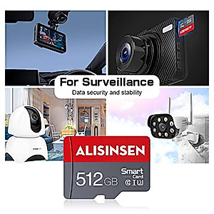 Micro SD Card 512GB High Speed Memory Card,TF Card 512GB with SD Card Adapter Micro Memory SD Cards 512GB for Camera (Class 10 High Speed), TF Card for Phone Computer Game Console