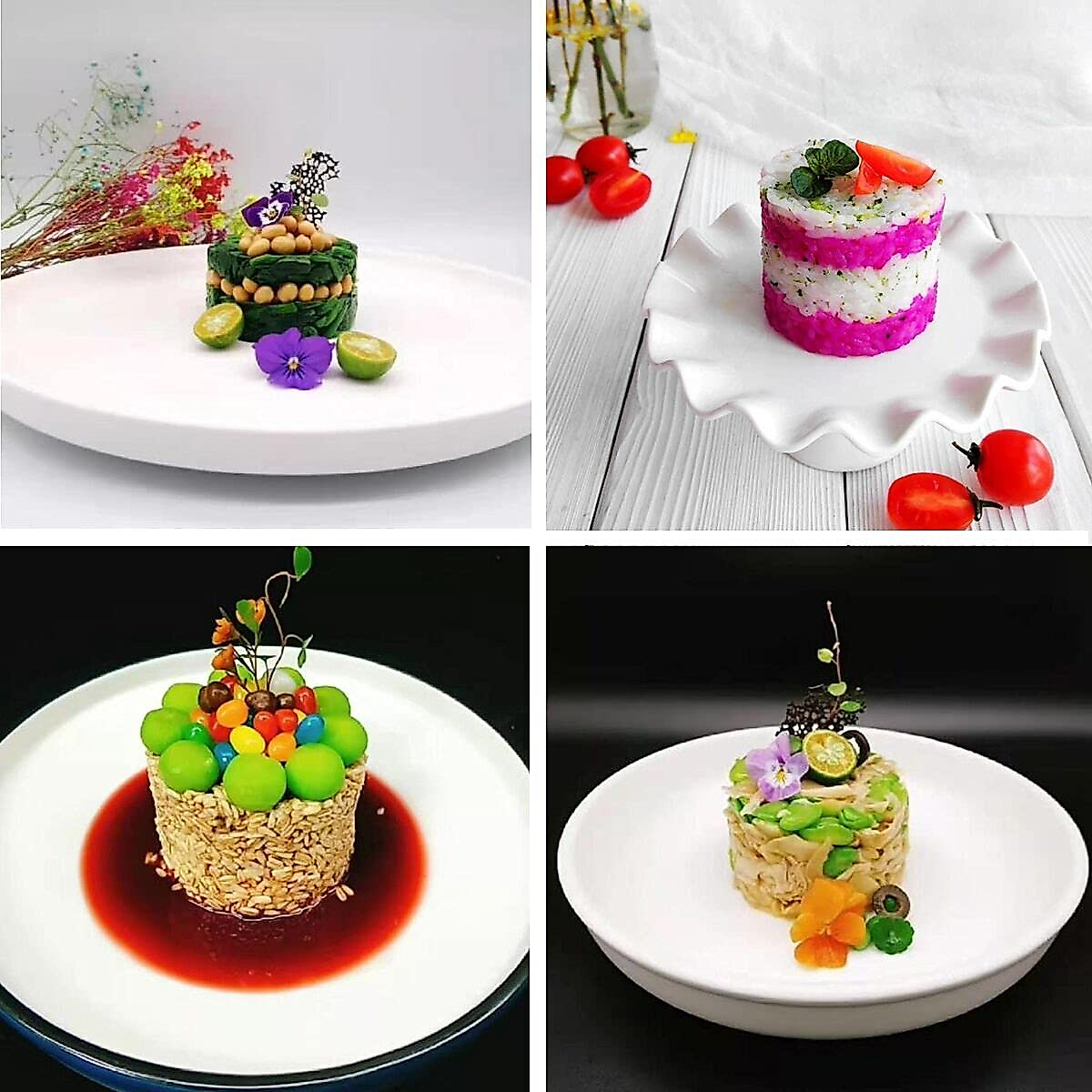 Kofebe Set of 3 - Round Stainless Steel Cake Rings, Mousse Cake Ring Mold with Press Set