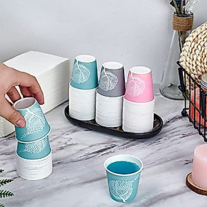 LITOPAK 300 Pack 3 oz Disposable Bathroom Cups, Colorful Disposable Mouthwash Cups, Small Disposable Cups, Mini Paper Cups for Parties, Picnics, Barbecues, Travel and Events.