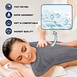 SINLAND Microfiber Esthetician Towels for Facials Mask Removing Face Wrap Soft Facial Cloth with Split Design Spa Towels for Facial Steam Massage and Cleansing