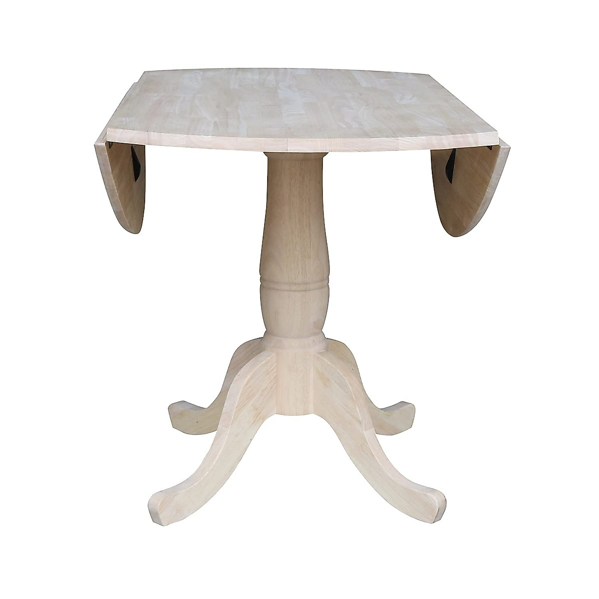 IC International Concepts International Concepts 42" Round Dual Drop Leaf Pedestal Table-29.5" H, Unfinished Dining Table, Ready to Finish