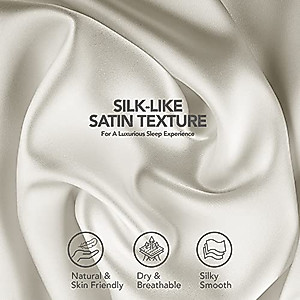 Deconovo Grey Silk Pillowcase Envelope Closure - Satin Pillowcase for Hair and Skin, King Size Set of 2, 20x40 Inch Pillow Protectors (Grey, 20x40 Inch, 2 Pack)