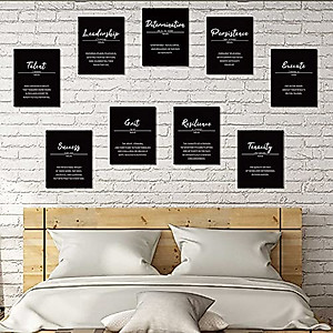 9 Pieces Inspirational Phrases Wall Art Prints Motivational Sayings Quote Posters Positive Prints Decorations for Teens Adults Living Room Office Classroom College Decoration, Unframed, 8 x 10 Inch