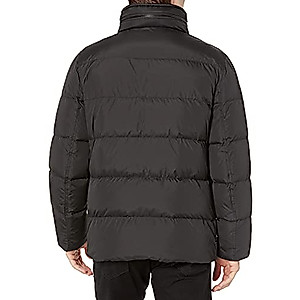 Andrew Marc Men's Legacy Carlton Mid Length Parka Jacket, Black, Large