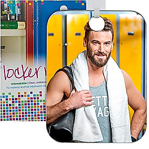 The Shave Well Company Anti-Fog Shaving Mirror for Office, Gym, or School Locker | Fogless Bathroom Shower Mirror with Handheld Option | Hanging Shower Mirror Includes Removable Adhesive Hook