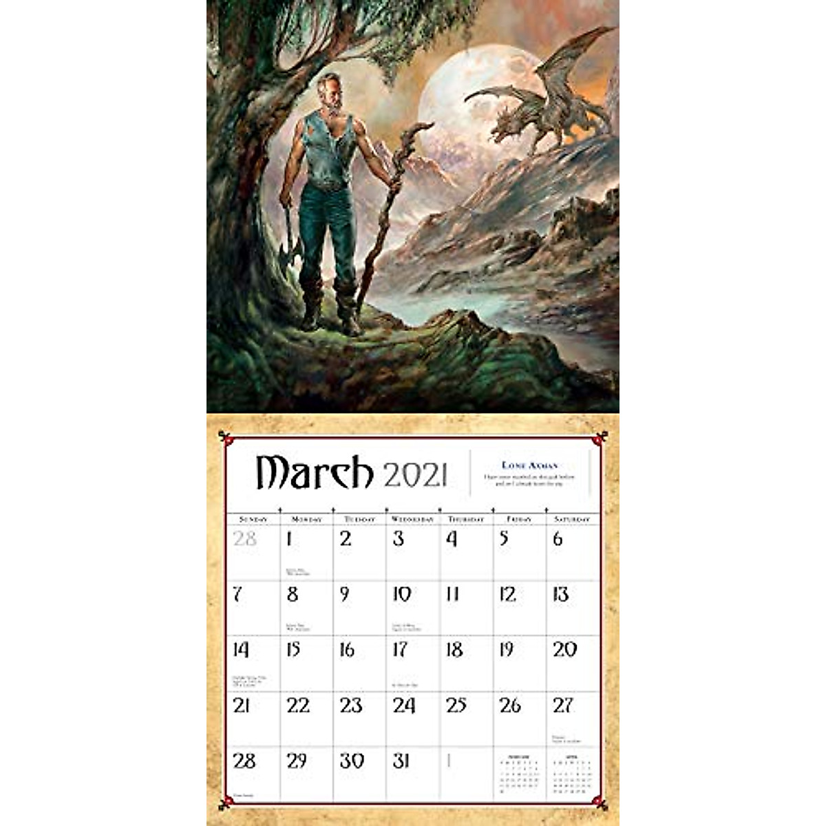 Boris Vallejo and Julie Bell's Fantasy Wall Calendar 2021