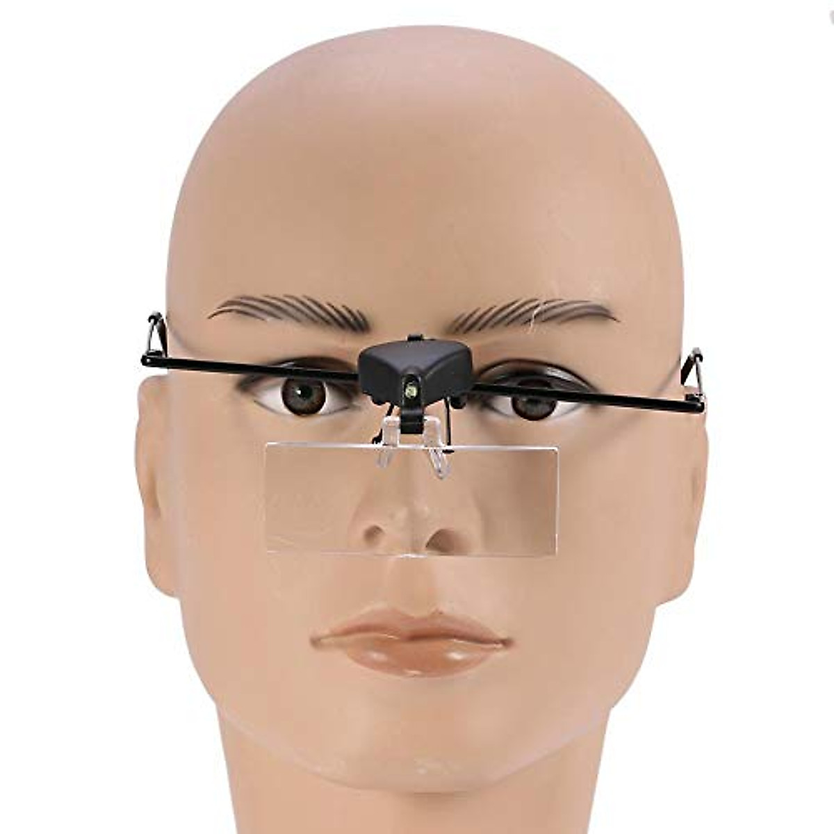 Magnifier Glasses w/LED Light for Lash Extensions - 3 Lenses Magnifier Spectacles 1.5X 2.5X 3.5X Eyeglass LED Magnifier Hands Free Head Eyelash Extension Magnifying Glass