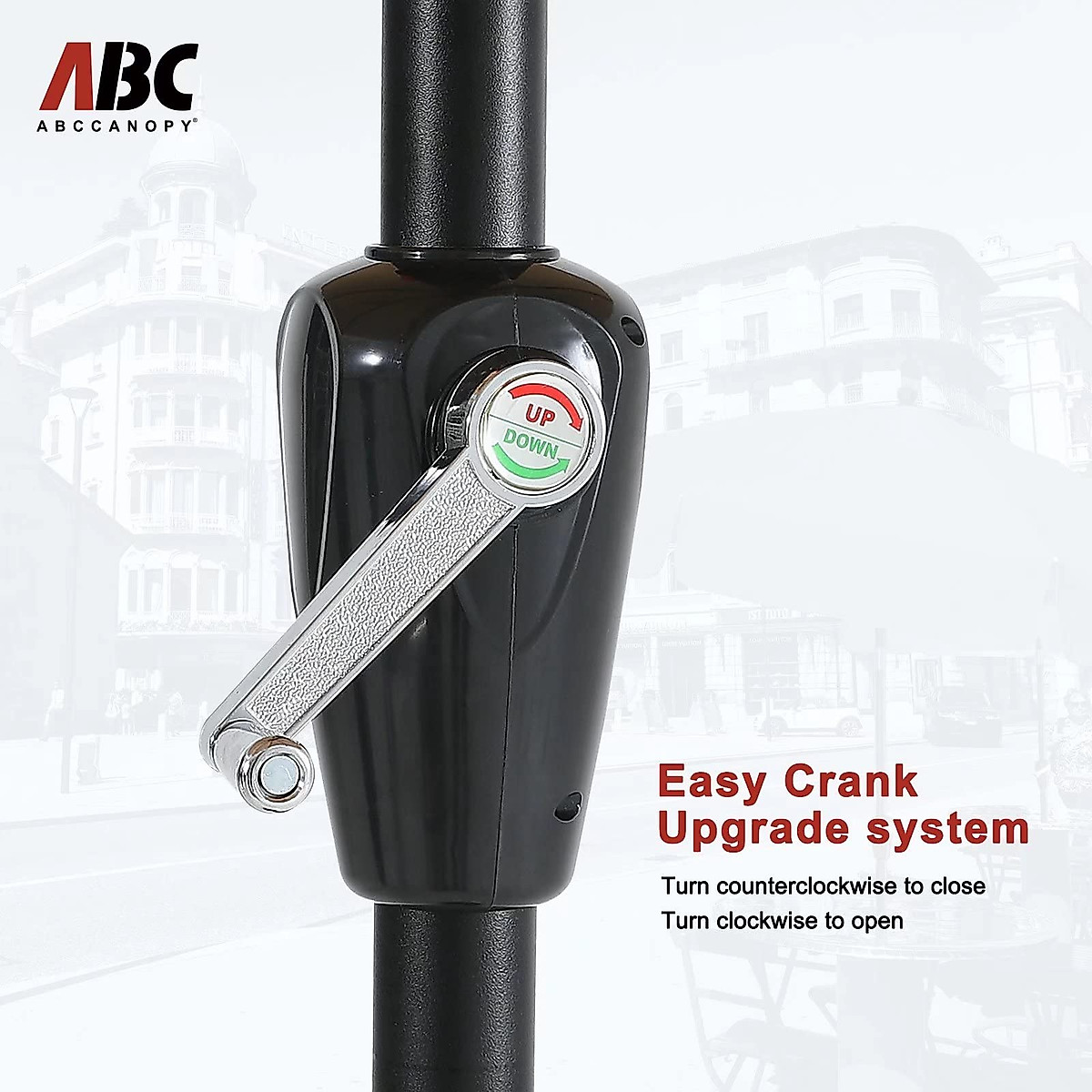 ABCCANOPY Patio Umbrella 9ft - Outdoor Table Umbrella with Push Button Tilt and Crank, 8 Ribs Umbrella for Patio Pool Garden Deck (Khaki)