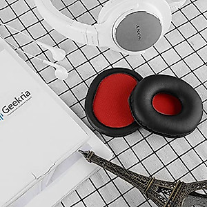 Geekria QuickFit Protein Leather Replacement Ear Pads for Sony MDR-ZX750DC MDR-ZX750 MDR-ZX750AP MDR-ZX750BN Headphones Earpads, Headset Ear Cushion Repair Parts (Black)