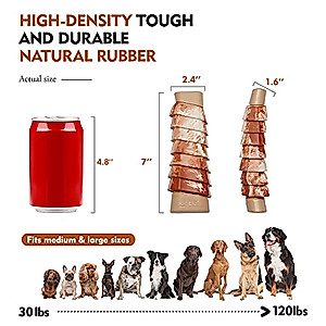 Nocciola Dog Chew Toy for Aggressive Chewers, Real Beef Flavor, Durable Nylon & Rubber Toy for More Than 30 Pounds Medium & Large Breed, Tough Toys for Training and Cleaning Teeth