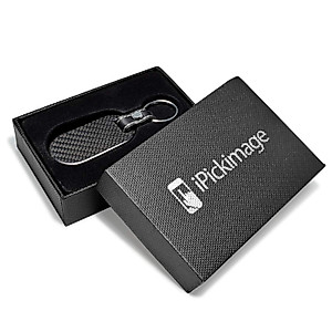 iPick Image Made for Honda Civic Si 100% Real Black Carbon Fiber Tag Style Key Chain