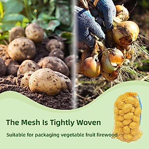 deebree Reusable Potato Storage Mesh Bags, 18"×22” Breathable Mesh Firewood Bags Raschel Mesh Bag for Vegetables Washable Net Bags with Drawstring for Potato Onion Storage 10 Pack