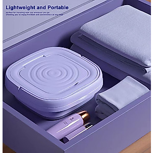 Portable Washing Machine,Mini Washer Suitable for Washing Small Pieces of Clothing, Baby Clothes,Underwear,Socks,Portable Washer Machine for Apartments, Dormitories, Camping,RV Purple