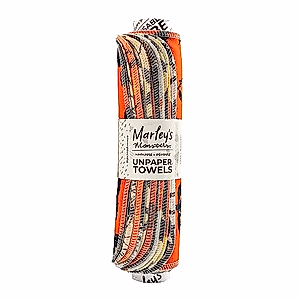 Marley's Monsters Seasonal UNpaper Towels - Reusable Paperless Towels - Cotton, Tree Free (12-count roll) (Trick or Treat)