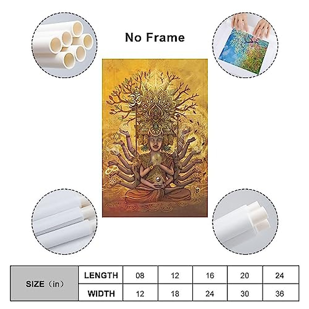 from Reincarnation to Nirvana Religious Art Poster Wall Art Paintings Canvas Wall Decor Home Decor Living Room Decor Aesthetic 16x24inch(40x60cm) Unframe-Style