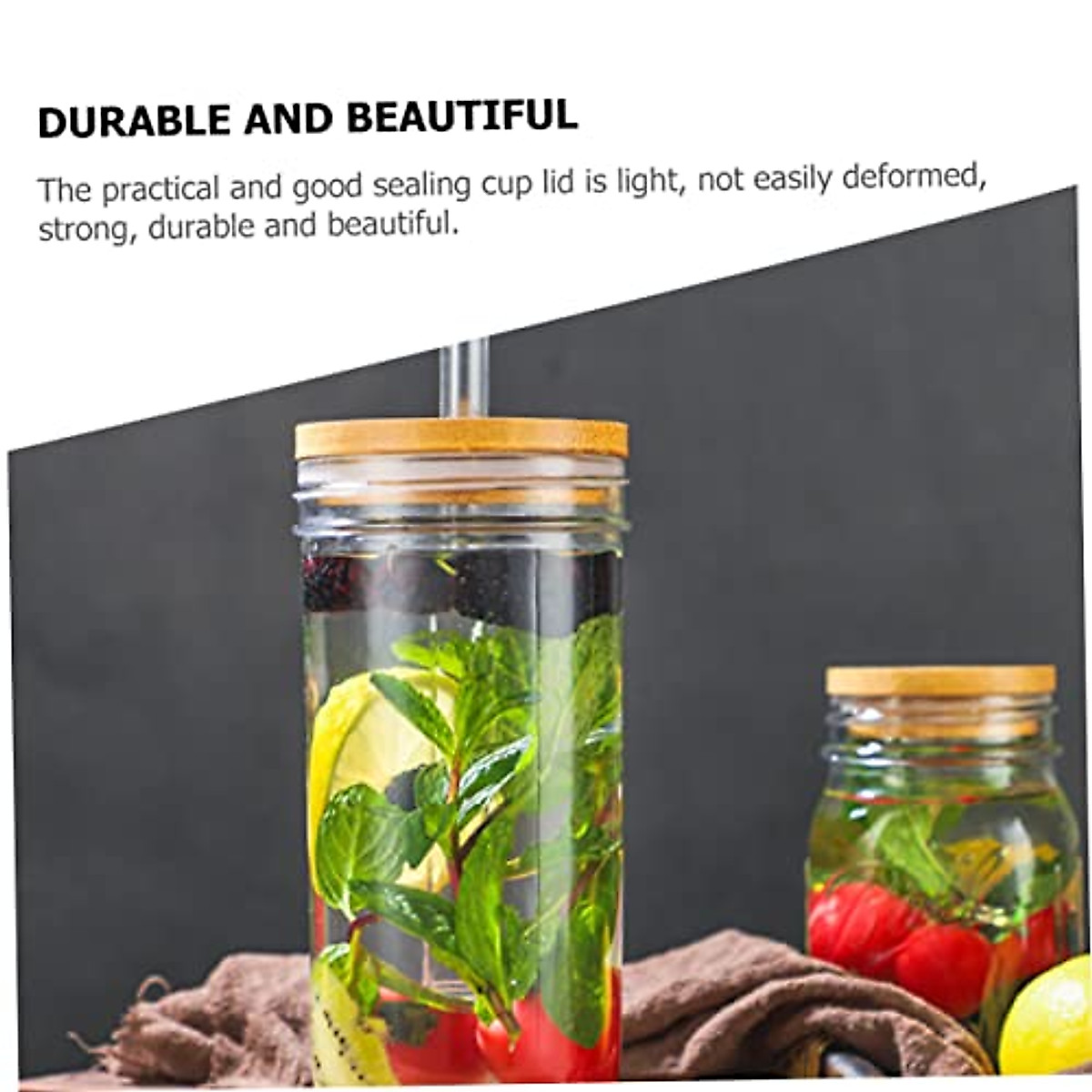LIGHTAOTAO 3Pcs wooden lid bamboo sealing lids drinking jars lids beer can lids bamboo mason jar lids glass jars lids wide mouth glass jars bottle lid with hole glass bottle drinks Silica gel