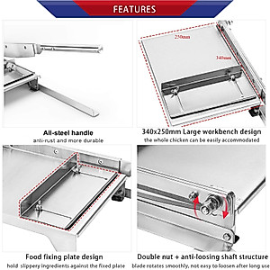 Bavnnro Meat Slicer Manual Ribs Meat Chopper Bone Cutter for Fish Chicken Beef Frozen Meat Vegetables Deli Food Slicer Slicing Machine for Home Cooking and Commercial Cooking (KD0288)