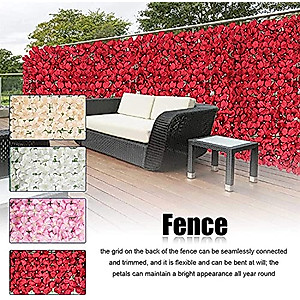 HACSYP Expandable Faux Privacy Fence Artificial Ivy Fence Screening 19.6″×118″ | Artificial Ivy Mesh Flower Fence Garden Rattan Fence Balcony Mesh Outdoor Wedding Decoration (Color : White)