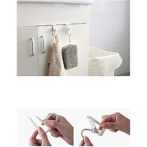 Saim 10Pcs Plastic Hooks Clip Design Firm Hanger ABS Smooth and Bright Suitable for Bathroom Kitchen Bedroom Offices