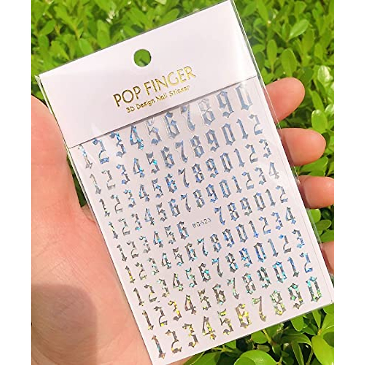 1 Sheet (Including 110 Digital) Sticker Arabic Numerals 0-9 Autohesion Foil Nail A3D Nail Decals 6 Colors N&K - (Color: NK130-1)