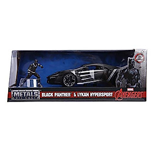 Jada Toys Marvel Black Panther & Lykan Hypersport Die-cast Car, 1:24 ScaleVehicle & 2.75 Collectible Figurine