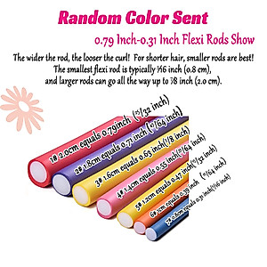 Royota 30PCS 9.45" Heatless Flexible Curling Rod, Skinny Heatless Soft Twist Foam Hair Rollers for Tight Curl Women Girl Home Use Long and Short Hair to Sleep in (0.31 x 9.45 Inch, Random Color)