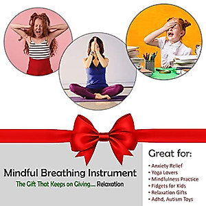 4E's Novelty 3 Pack Expandable Breathing Ball Sphere Toy - Expanding Stress Relief Breathing Ball Toys for Kids & Adults - for Anxiety, Yoga, Deep Breathing, ADHD - Neon Blue, Pink, & Green