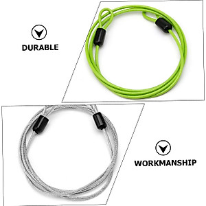 OSALADI 3pcs Wire Rope Metal Lock Steel Wire Lock Cable Green Lock Rope Road Bike Looped Bike Cable Lock Cable with Aksesuar? Kilidi Heavy Duty Bike Lock Padlock Cable Ring Security Lock