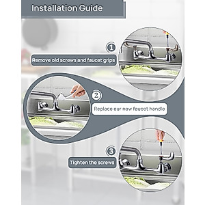 Phivan Commercial Faucet Parts Faucet Handle Replacement Kit - Wrist Blade Handles Lever Handles for Industrial, Restaurant, Commercial Sink Faucet - Fits Most 3/8" Shaft, 0.43" Round Stem Hole (Blue)