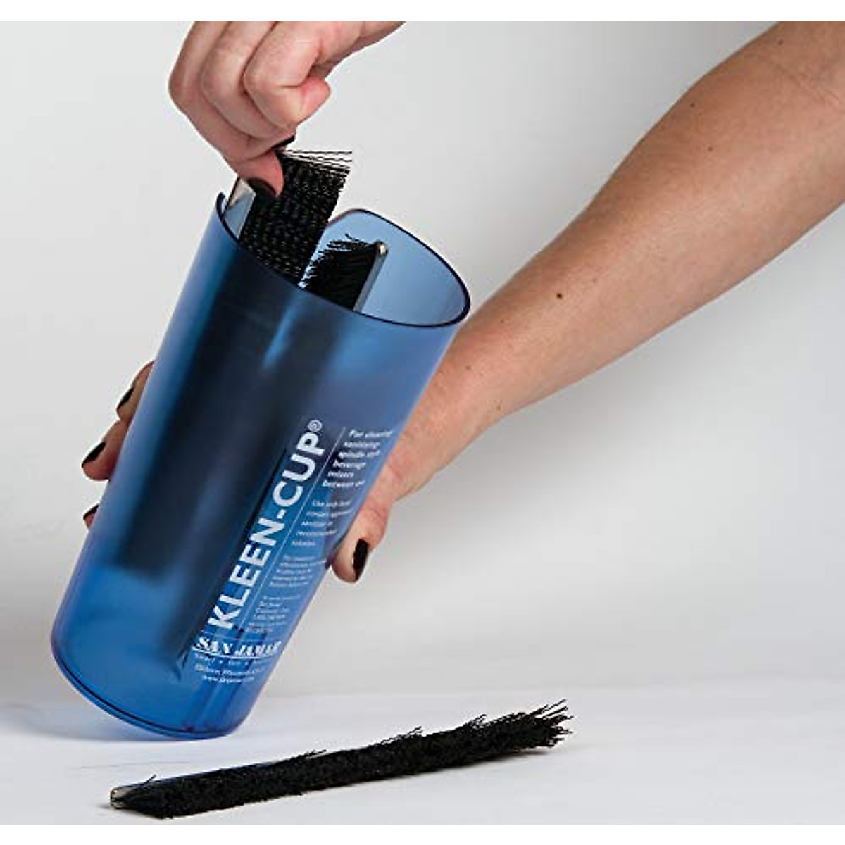 San Jamar KLC28C Kleen Spindle Mixer Sanitizing Cup, 4" Diameter x 7-3/4" Height