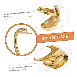 OKUMEYR 1 Set Swan Fork Pedestal Coffee Spoons Cooking Utensil Basket Wedding Decor Silverware Tableware Organizer Forks Stand Holder Mini Forks Drying Rack 304 Stainless Steel Decorations