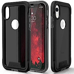 Zizo ION Series for iPhone XR Case Military Grade Drop Tested with Tempered Glass Screen Protector Black Smoke