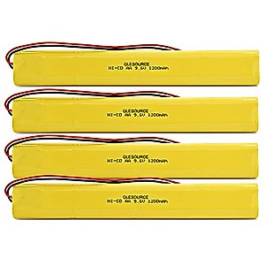GLESOURCE 9.6V 1200mAh Battery Compatible for ELBB003 Lithonia ELB-B003 ELB-B004 ELBB004 OSI OSA228 DANTONA CUSTOM-306-U BBAT0044A BAA-96 BBAT0043A Emergency Light(4 Pack)