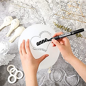 100 Pcs Memorial Balloons 12'' White Funeral Balloons 5 Roll White Ribbons 2 Black Markers Personalized Memorial Balloons to Release in Sky Remembrance Latex Balloon for Condolence Celebrate of Life