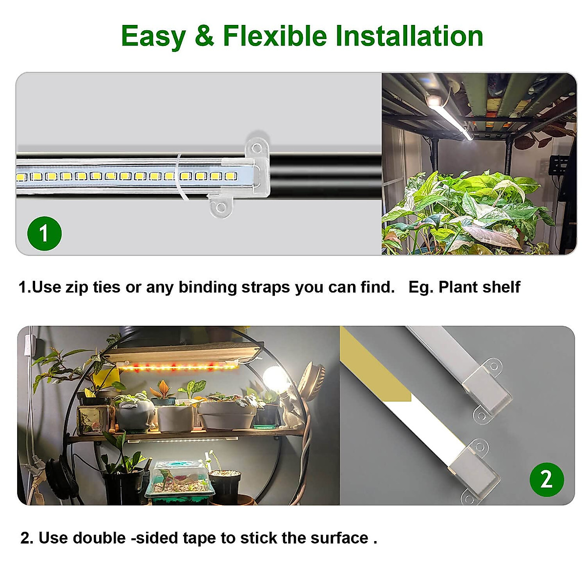 Grow Light for Indoor Plants Abonnyc 96 LEDS Plant Grow Light Strips 10 Inch Warm White Light & Red Light Full Spectrum with Auto On/Off Timer Sunlike Small Grow Lamp for Hydroponics Succulent, 4 Bars