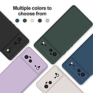 GiiYoon Silicone Case Compatible with Google Pixel 6, Full Body Silky Soft Touch Phone Case with Camera Protection, Shockproof Cover with Microfiber Lining, White
