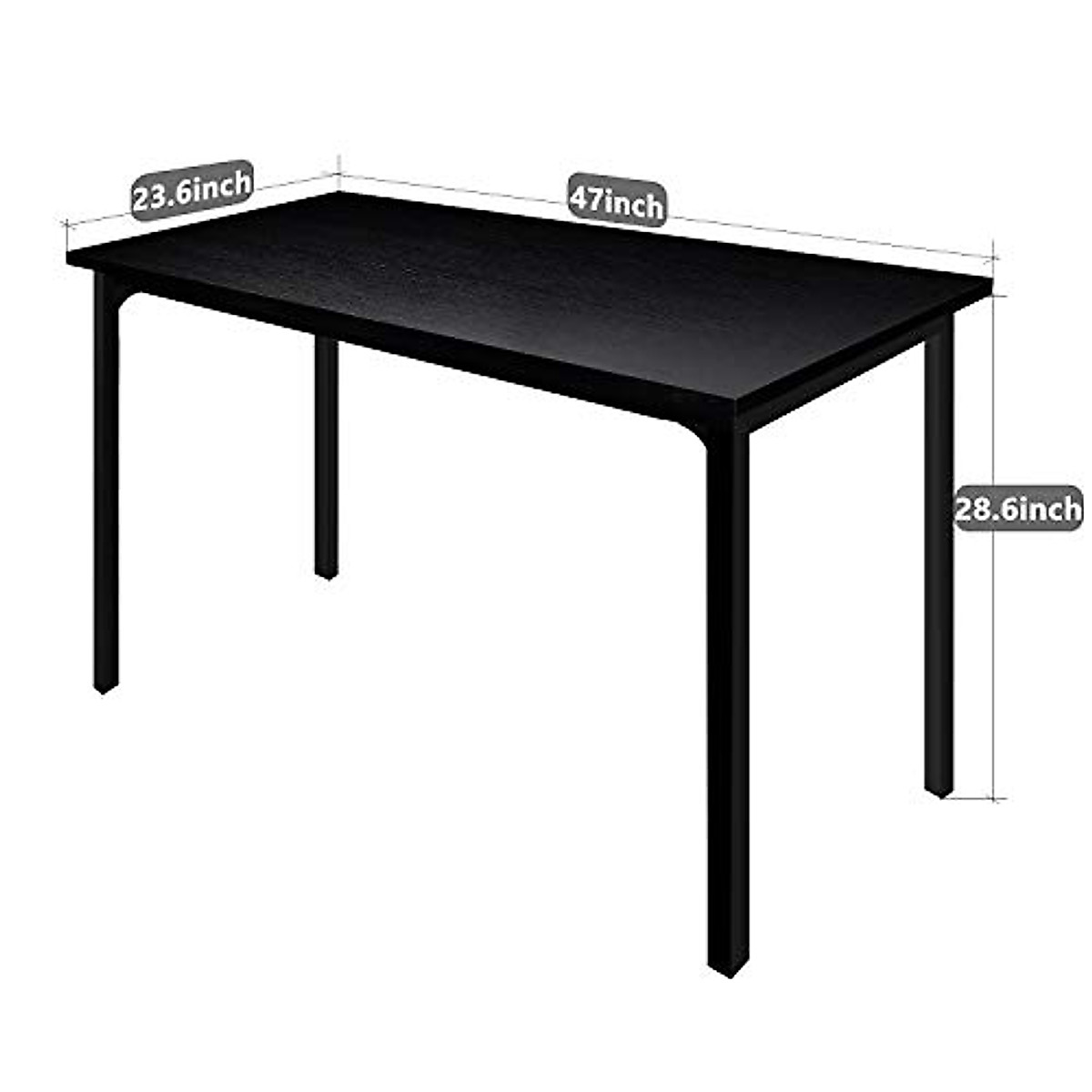 YSSOA 47 Inch Home Office Computer Desk for Working, Studying, Writing or Gaming, Black