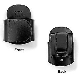 Stethoscope Holder with Velcro Closure and Padded Hip/Belt Clip (Navy) for Littmann - Genuine Leather Universal Stethoscope Holster