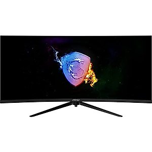 MSI MAG342CQM 1500R Curvature 21:9 Aspect Ratio Narrow Bezel 1ms 3440 x 1440 (UWQHD) 144Hz Refresh Rate Tilt/Swivel/Height/Pivot Adjustment 34" AMD Freesync Gaming Curved Monitor, Black