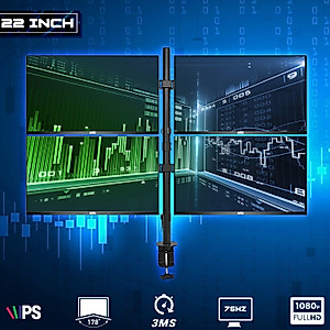 Trading Desktop PC TechMagnet, Intel Core i7 9th Gen, 16GB RAM, 512GB SSD + 2TB HDD, 4 New 22” LED Monitors, 2 Network Cards, Trading Platform Support, MTG Keyboard & Mouse Win 11 (Renewed)