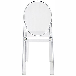 2xhome - Set of Two (2) - Clear - Large Size - Modern Ghost Side Chair Ghost Chair Clear Victoria Chairs Dining Room Chair - Accent Seat - Lounge No Arms Armless Arm Less Chairs