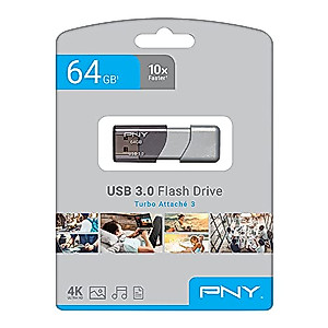 PNY 64GB Turbo Attache 3 USB 3.0 Flash Drive
