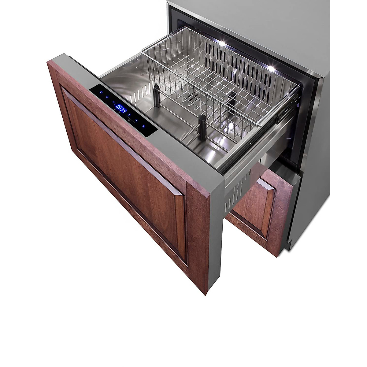 Summit Appliance ADRF244CSS 24" Wide 2-Drawer Refrigerator-Freezer, ADA Compliant, 3.32 cu.ft Capacity, Temperature Alarm, Indoor/Outdoor Compatible, Stainless Steel Drawers, Frost-free, Child Lock